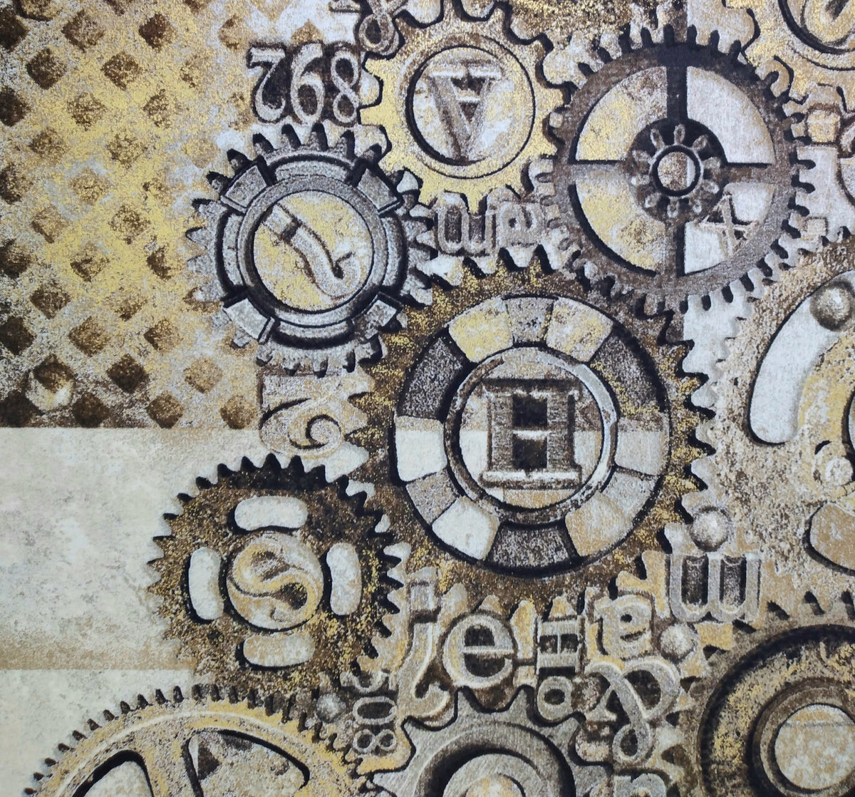 Stonehenge Heavy Metal - Metallic Gold Panel from Northcott Fabric by ...